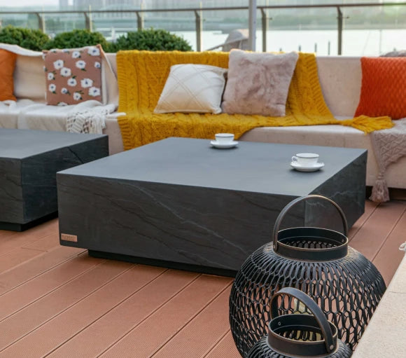 Colorado Coffee Table, Square Large, Slate Black - Glass Fibre Reinfor ...