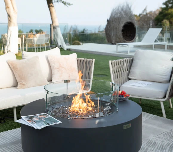 Nimes Fire Table, Glass-fibre reinforced concrete - Blackman Rowe-Cornwall